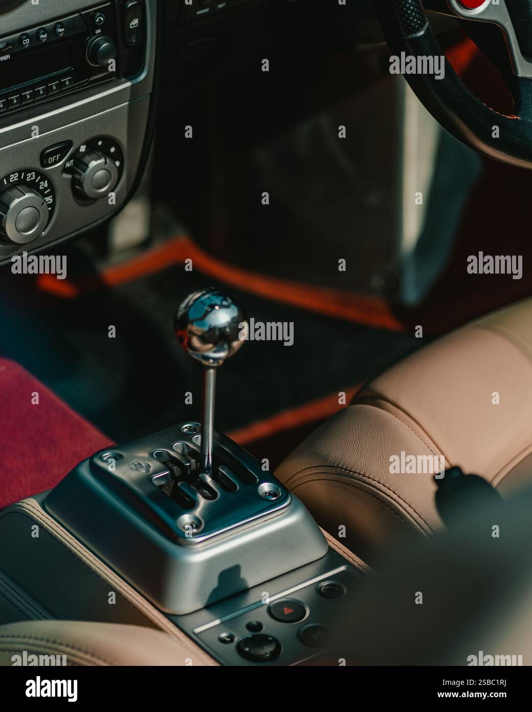 Vintage classic car old gear stick lever Stock Photo - Alamy