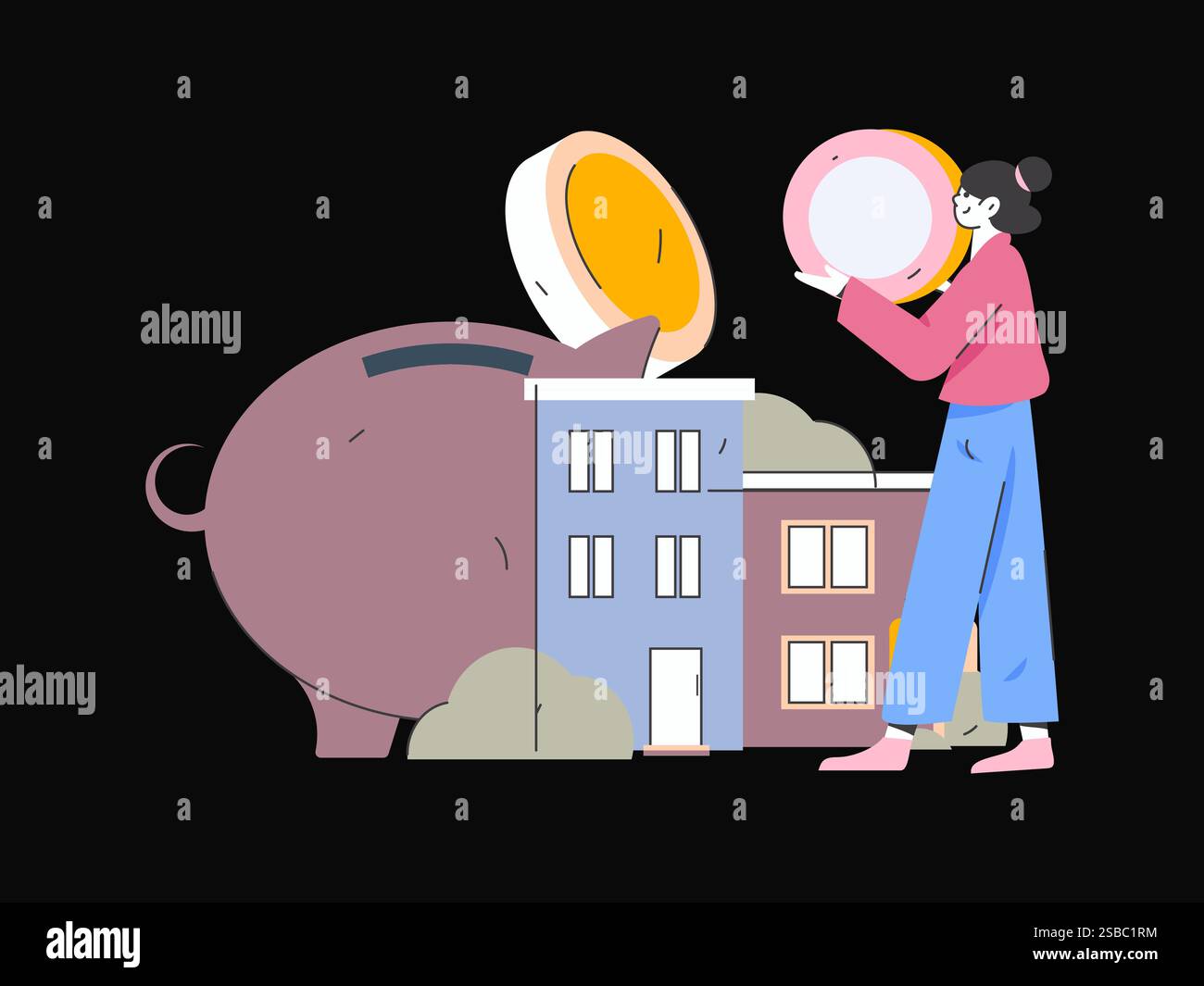 Home loan flat vector concept operation illustration Stock Vector Image ...