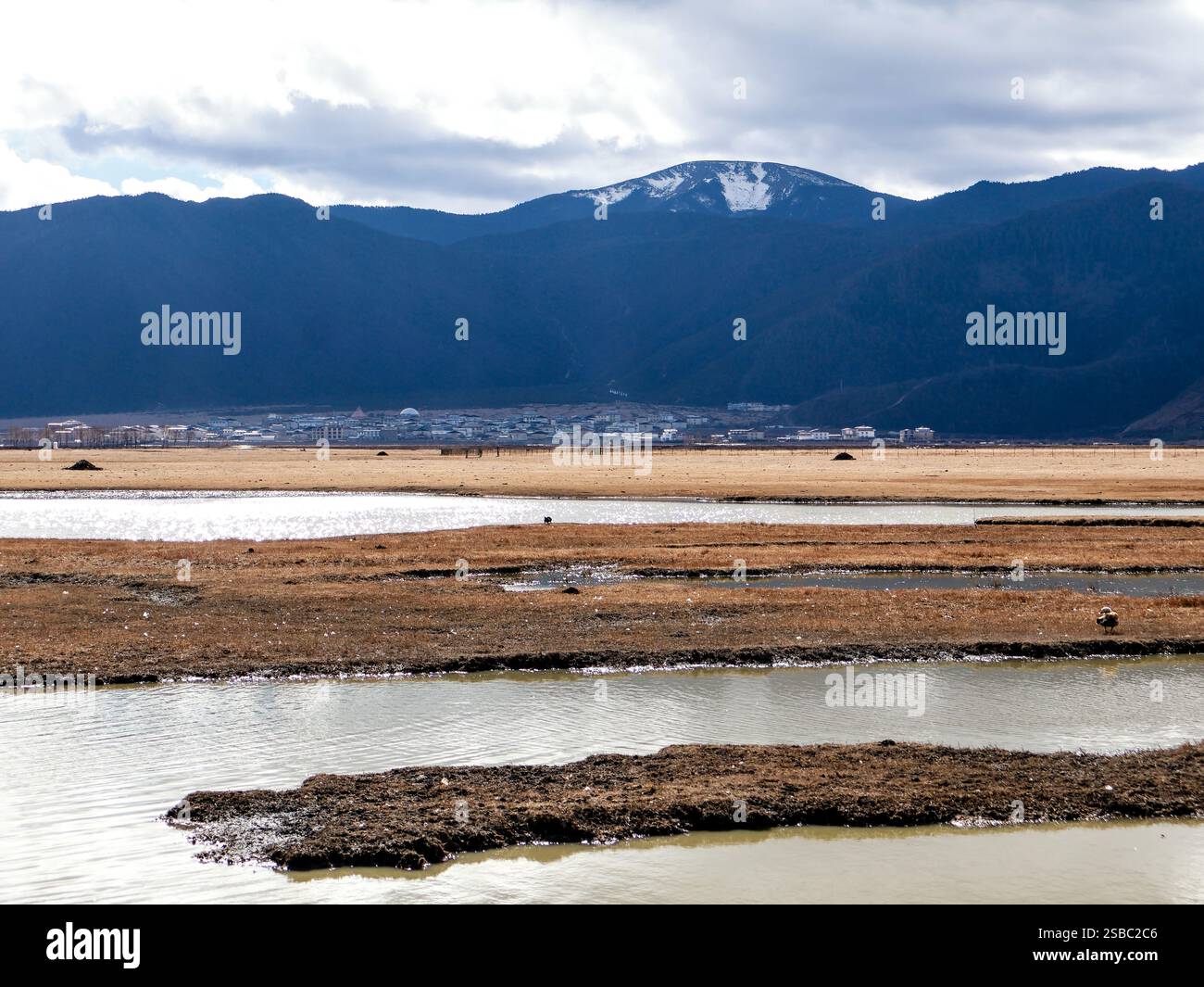 Napahai Grassland Scenic Area And Napahai Lake Surrounded by Snow ...