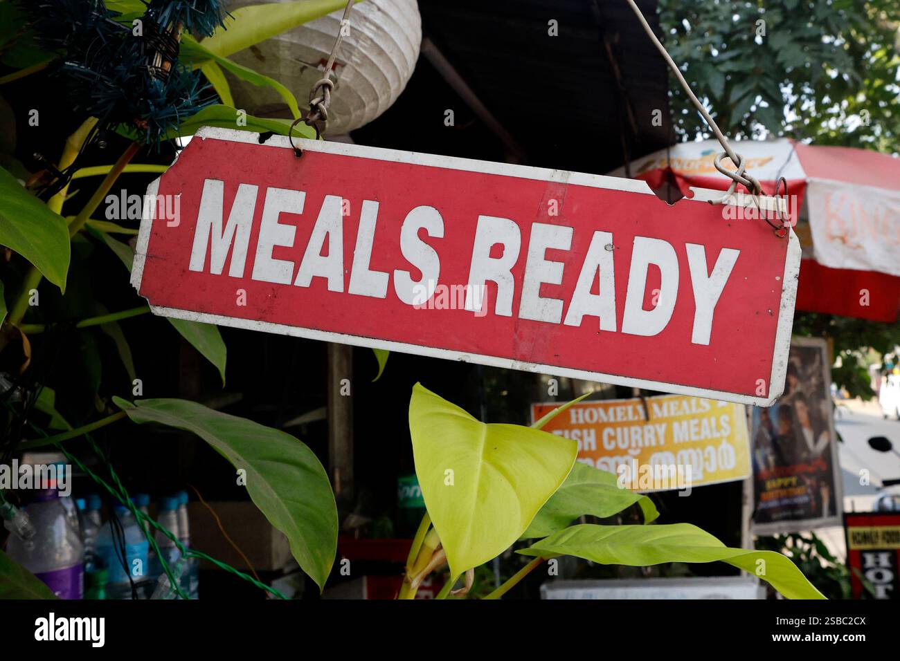 Sign for Meals Ready at a food hotel in Fort Kochin, Kerala, India ...