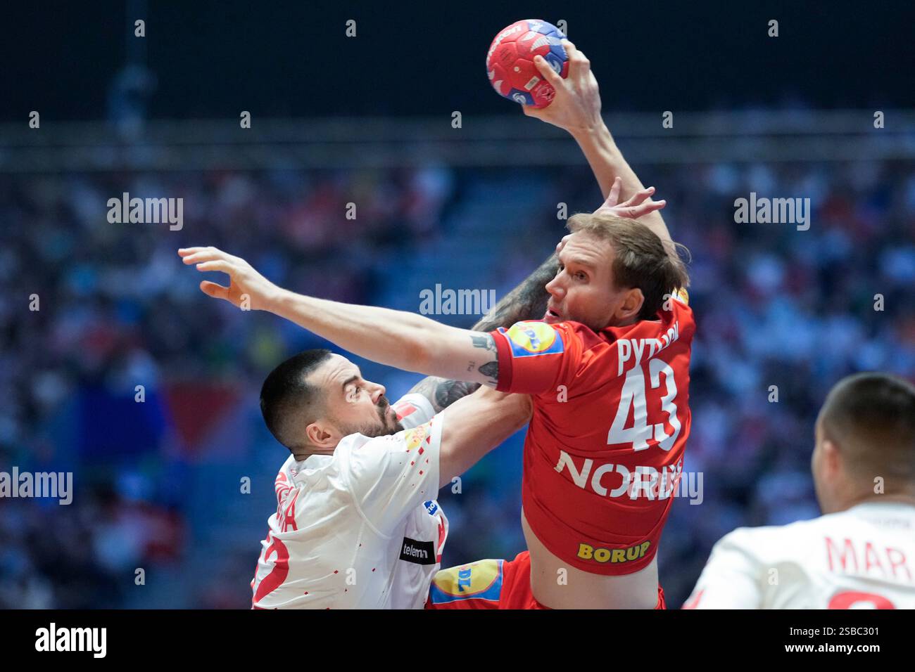 Croatia's Leon Susnja foulds Denmark's Simon Bogetoft Pytlick during ...