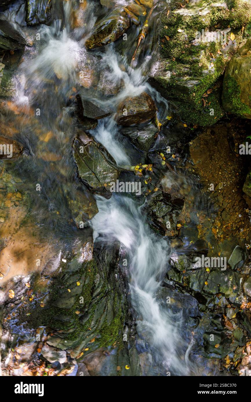 Stream running through the slate mining area of forst on the Ruisseau ...