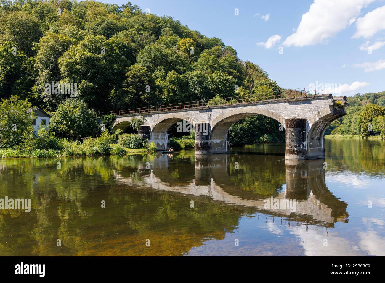Original tram bridge over the Semois River, destroyed in Second World ...