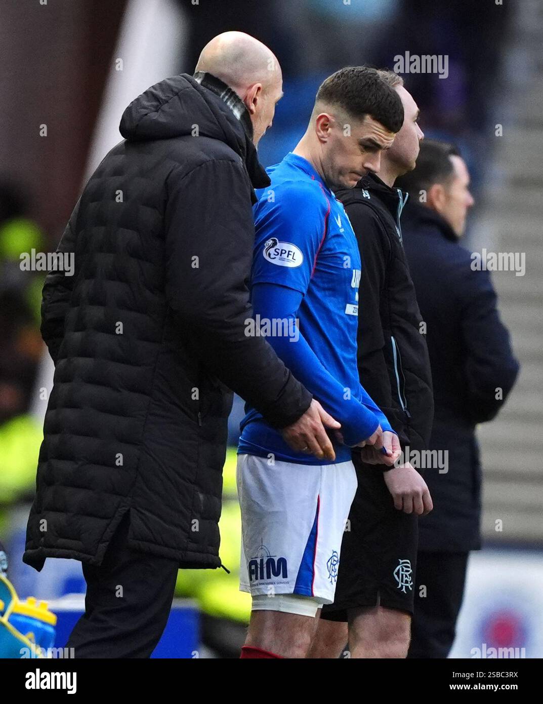 Rangers manager Philippe Clement and Tom Lawrence on the touchline ...