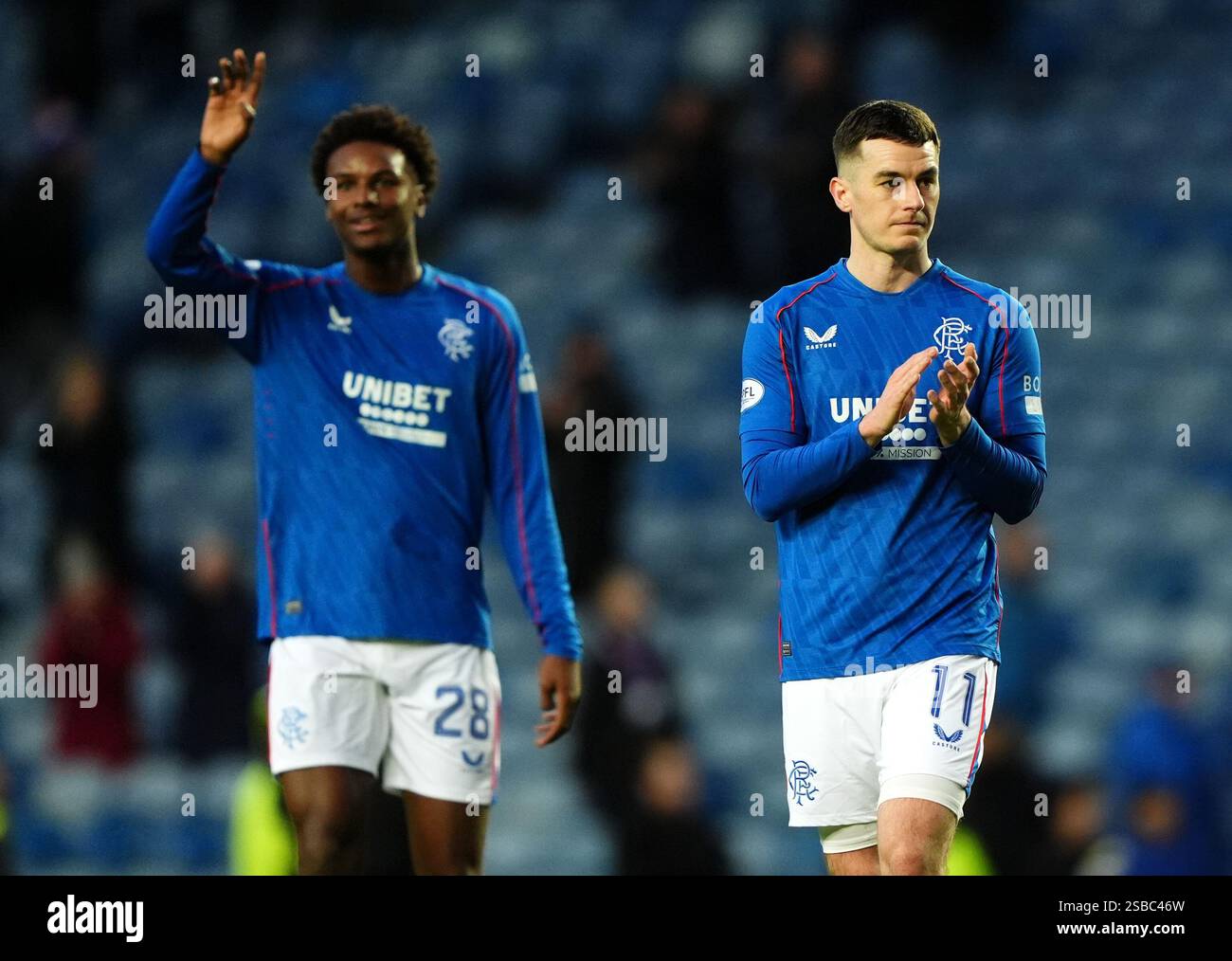 Rangers' Rafael Fernandes and Tom Lawrence react following the William ...