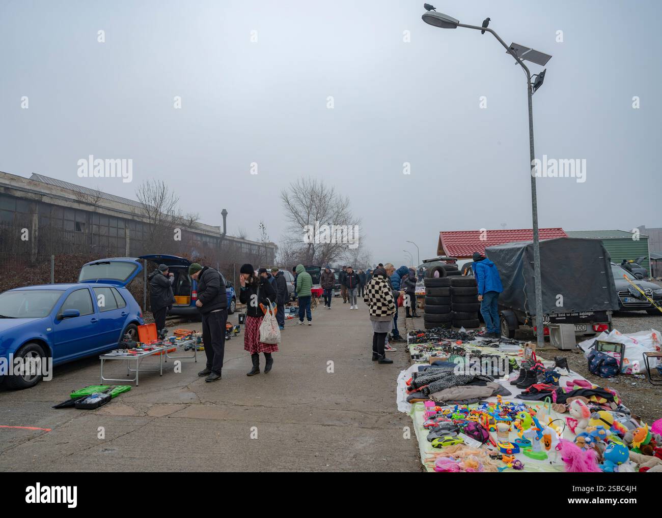Hunedoara, Romania - January 25, 2025: Crowd of people and various ...