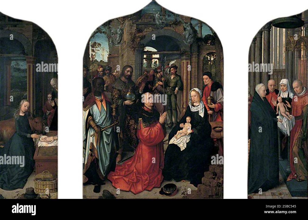 Ysenbrandt, Adriaen; The Nativity (left wing); The Adoration of the Magi (centre panel); The ...