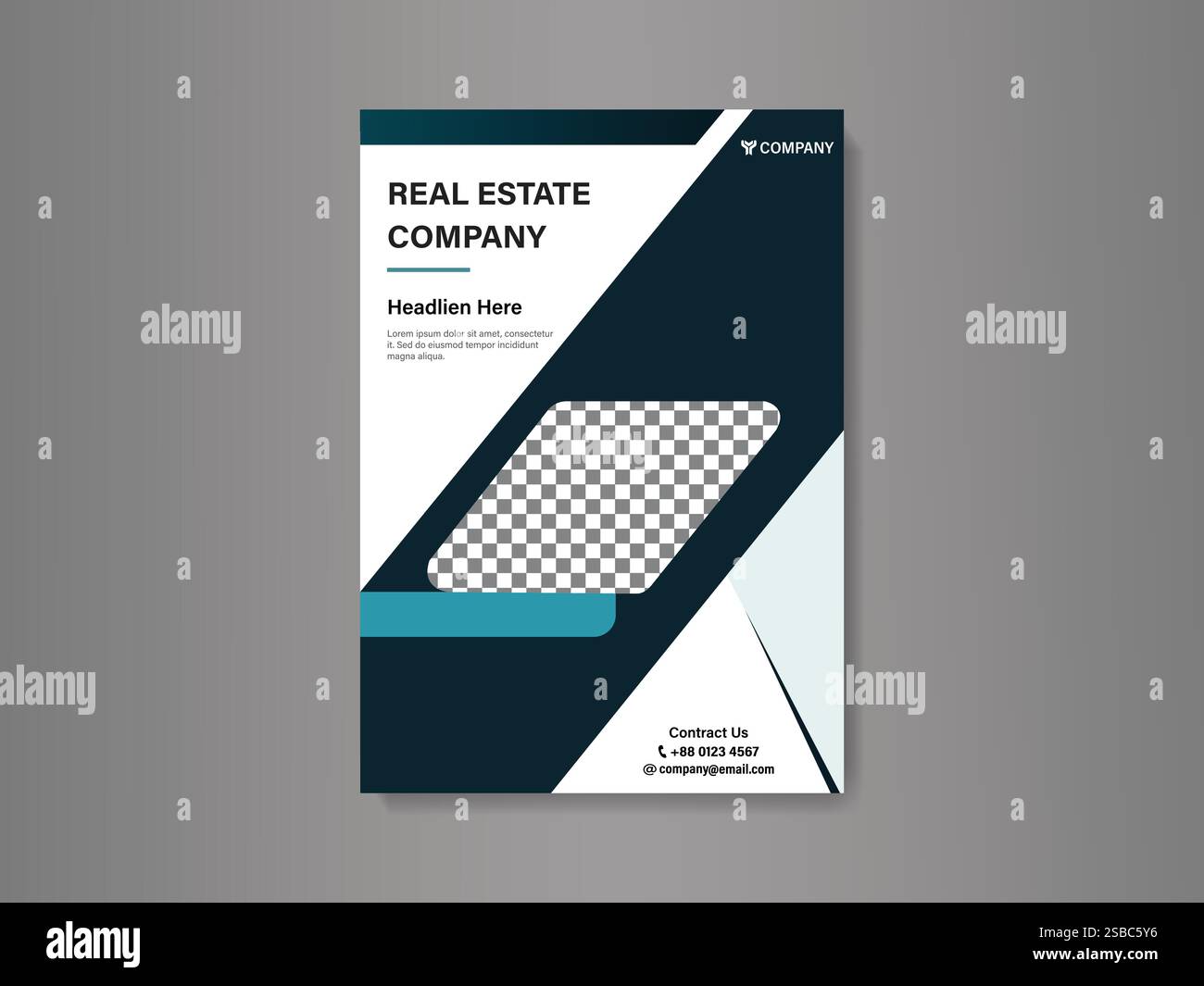 Modern Real Estate Company Flyer Design with Dark Blue and White Color ...