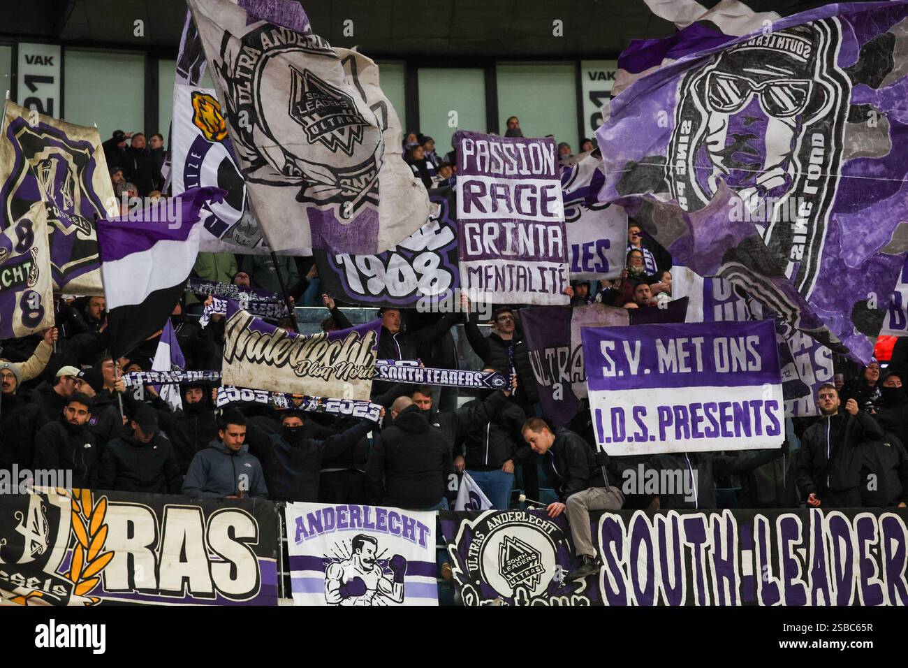 Gent, Belgium. 02nd Feb, 2025. Anderlecht's supporters pictured at the ...