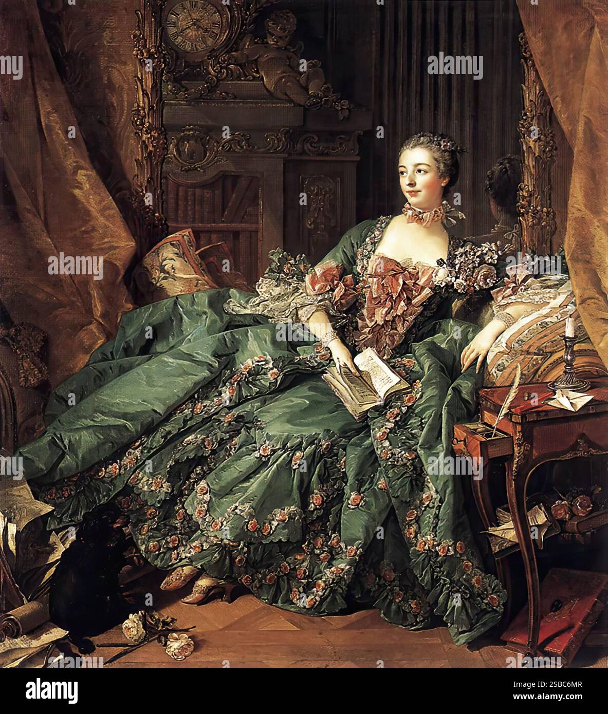 BOUCHER, François (b. 1703, Paris. d. 1770, Paris) Portrait of Marquise ...