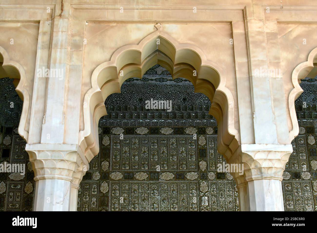 interior, Sheesh Mahal, Mirror Palace, Amer Fort, Amer, Rajasthan ...