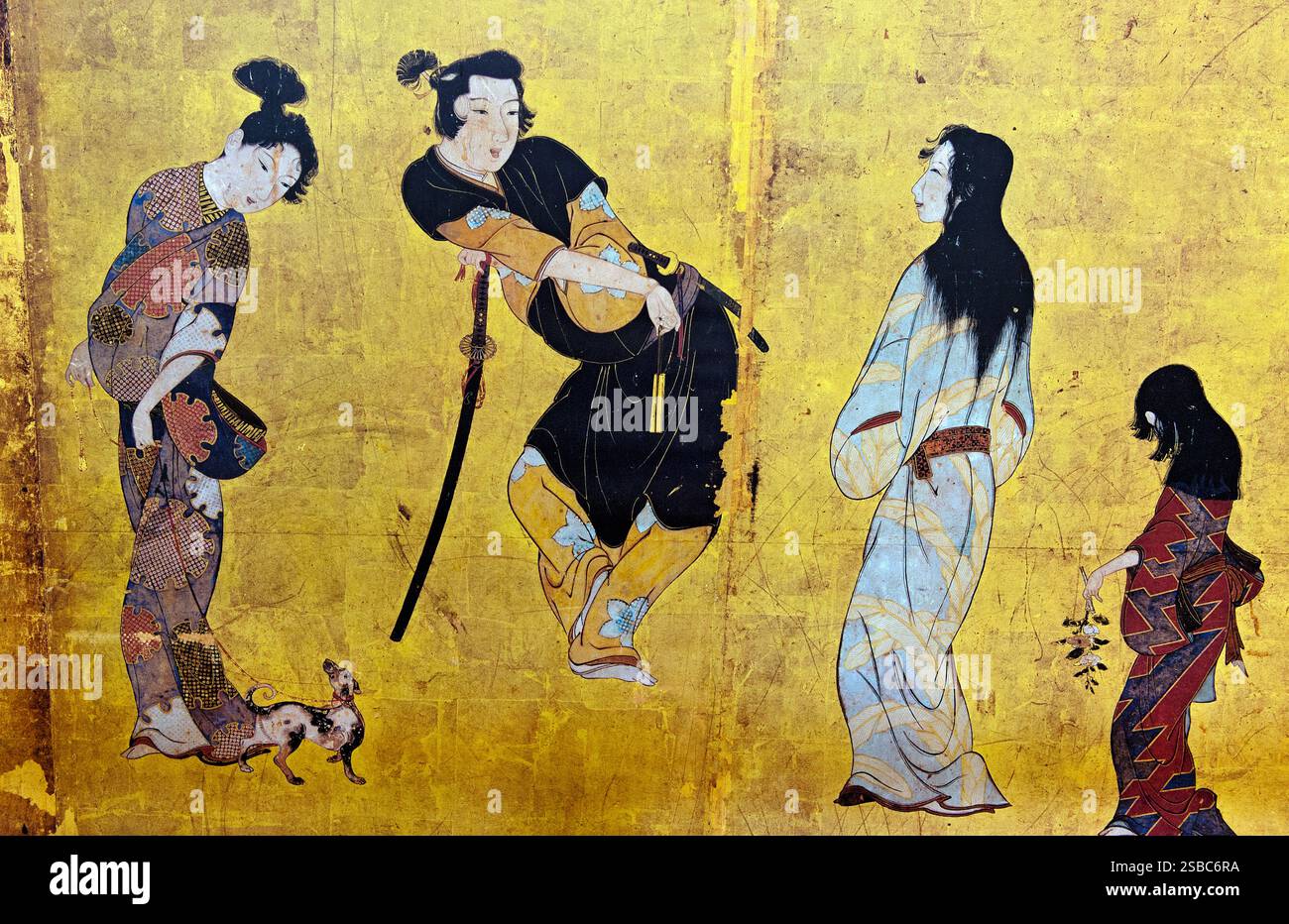 Historic Hikone Byobu folding screen the only non-religious National ...