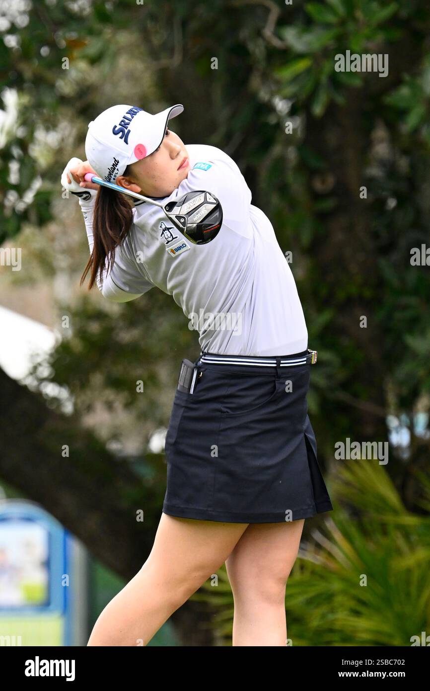 Orlando, Florida on Sunday February 2, 2025. Jin Young Ko, from the Republic of Korea, tees off ...