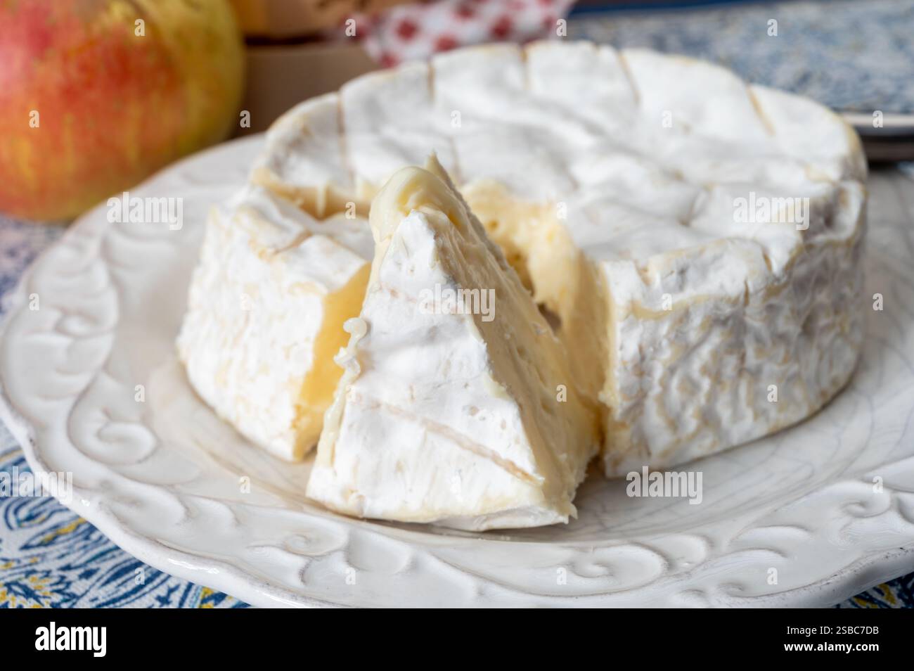 French soft Camembert cheese, original Camembert de Normandie made from ...