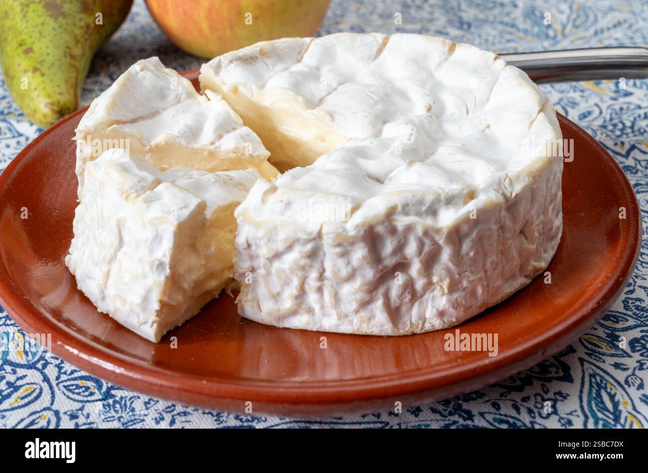 French soft Camembert cheese, original Camembert de Normandie made from ...