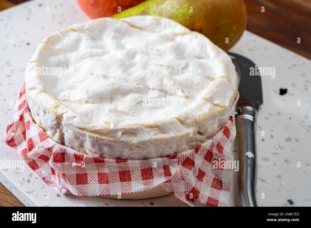 French soft Camembert cheese, original Camembert de Normandie made from ...