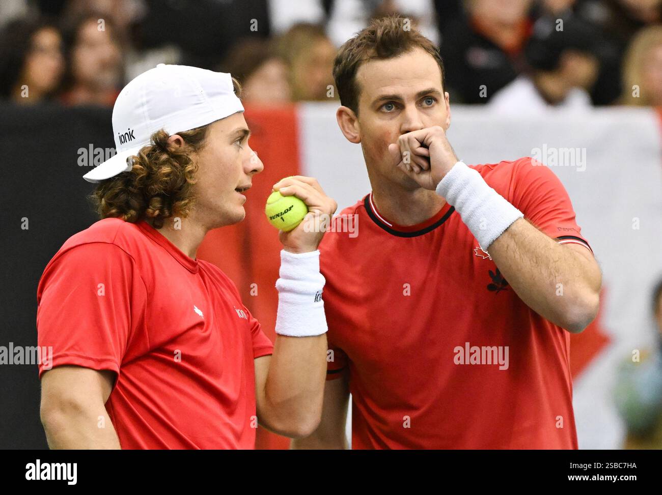 Montreal, Canada. 02nd Feb, 2025. Liam Draxl, left, and Vasek Pospisil ...