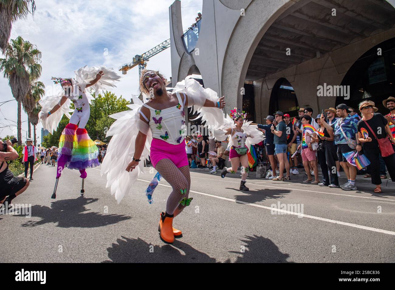 Melbourne, Australia. 02nd Feb, 2025. Performers in vibrant costumes ...