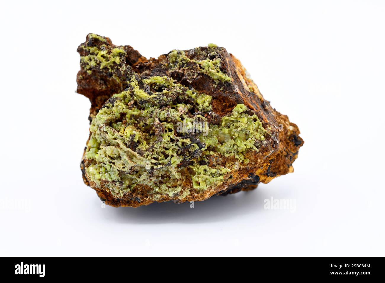 Pyromorphite is a lead phosphate mineral. This sample comes from Moulay ...