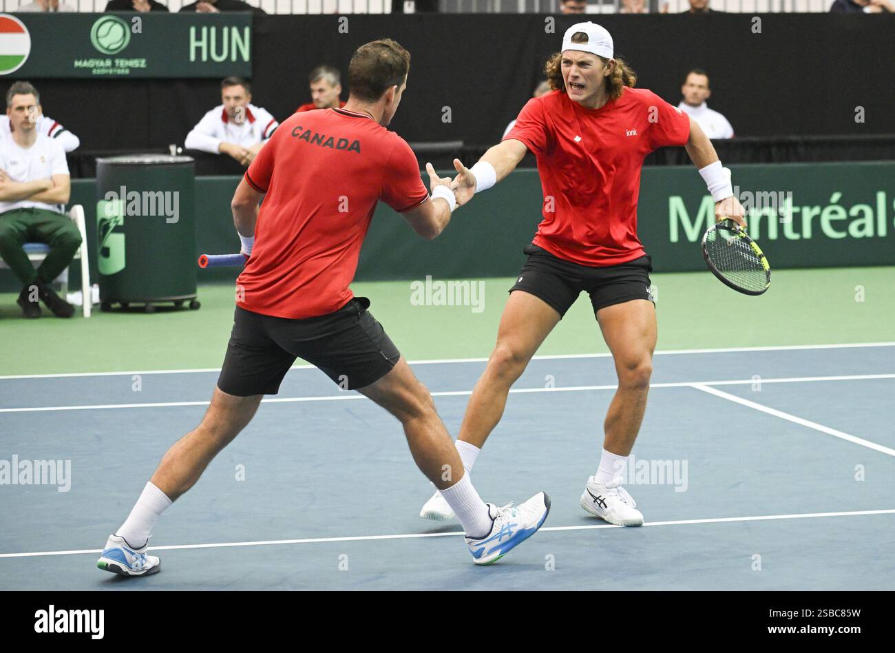 Montreal, Canada. 02nd Feb, 2025. Liam Draxl, right, and Vasek Pospisil ...