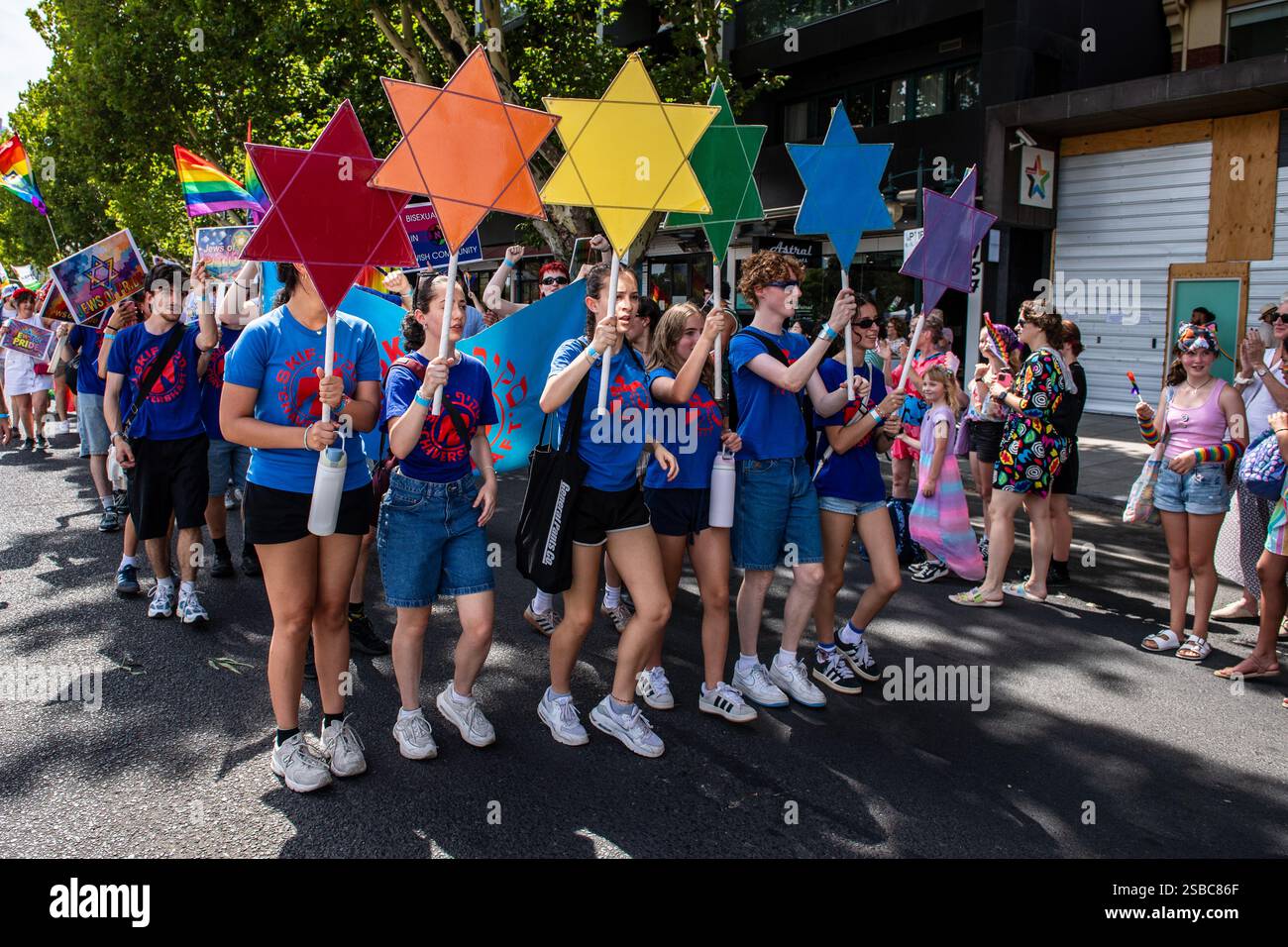 Melbourne, Australia. 02nd Feb, 2025. Jewish members of the LGBTQ march ...
