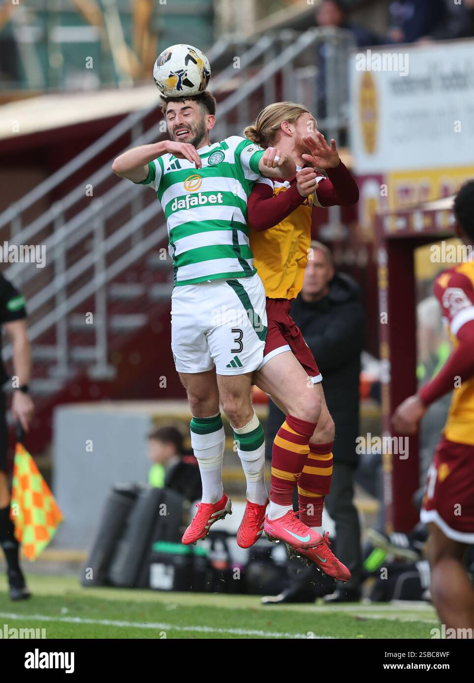 Celtic’s Greg Taylor (left) and Motherwell Luke battle for the ball ...