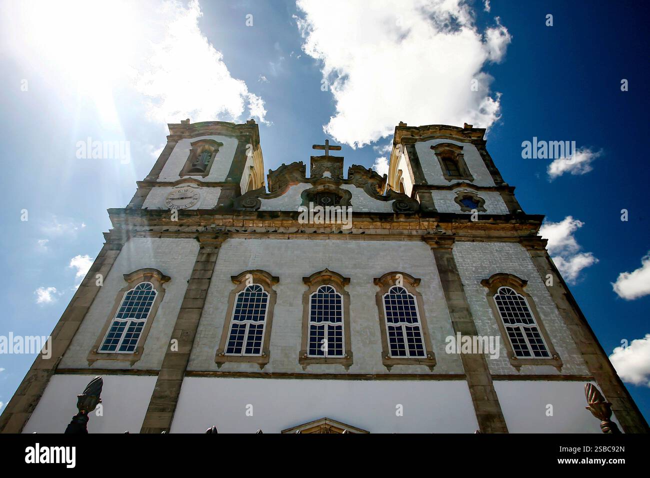 Facade of the famous church of Our Lord of Bonfim in Salvador, Bahia ...