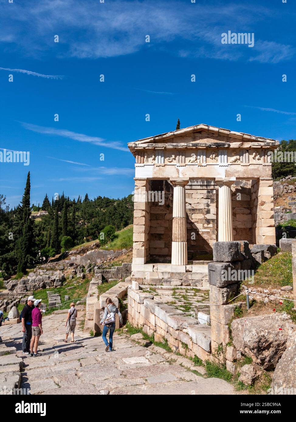 Treasury of Athens, Delphi archaeological site, Greece Stock Photo - Alamy