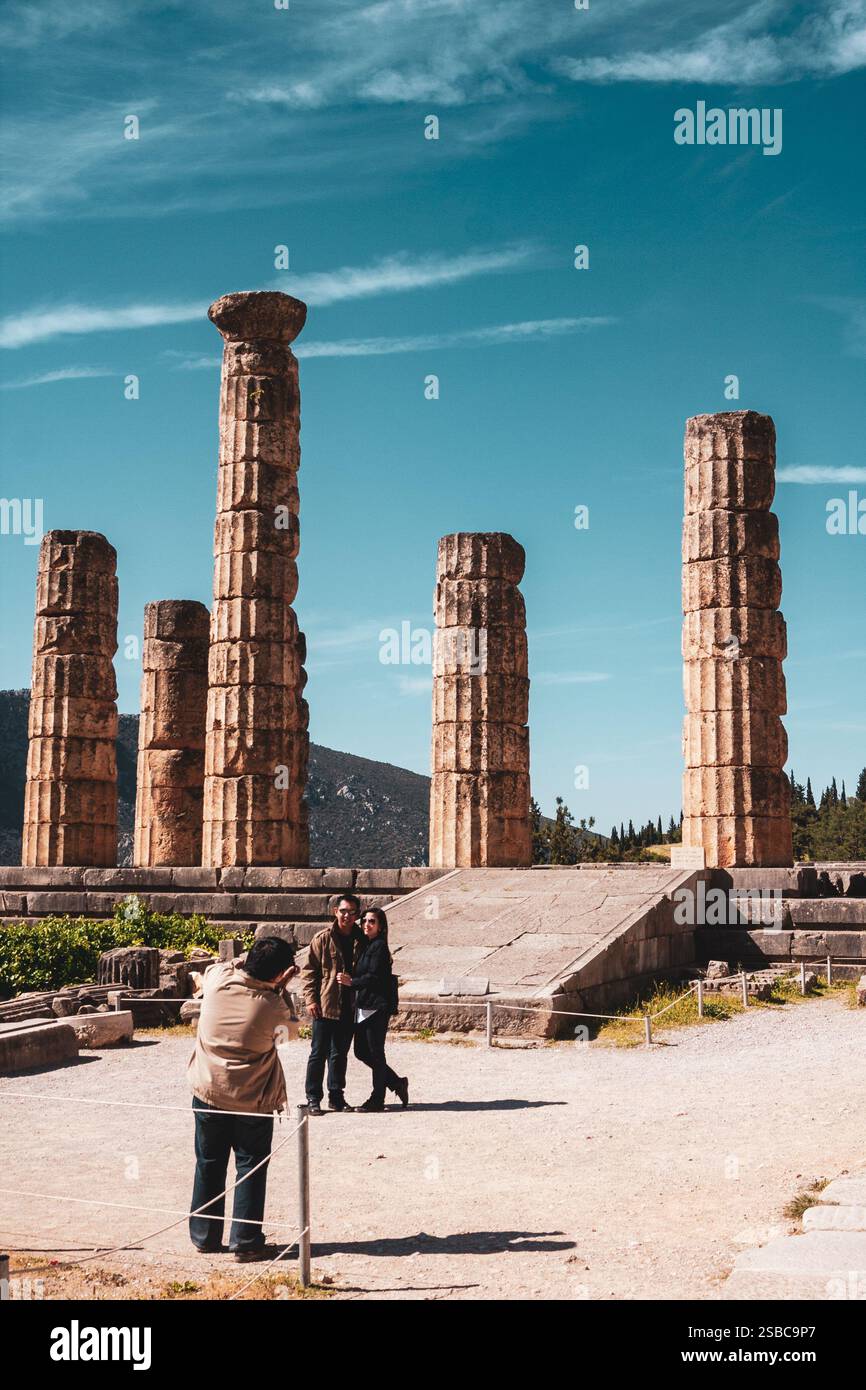 Apollo temple, Delphi archaeological site and ancient Greek monuments ...