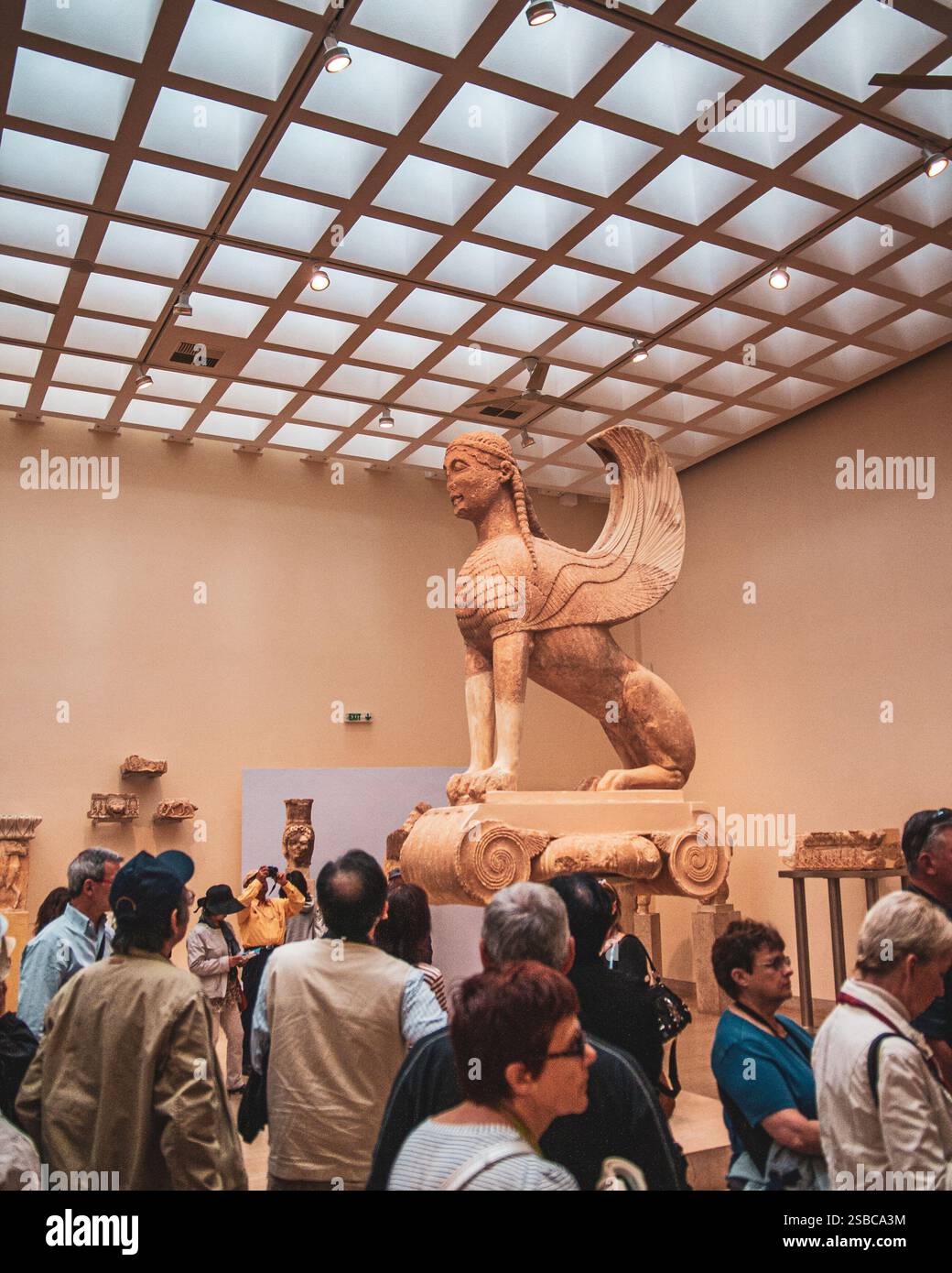The Sphinx of Naxos, Delphi museum, Delphi ancient site, Greece Stock ...