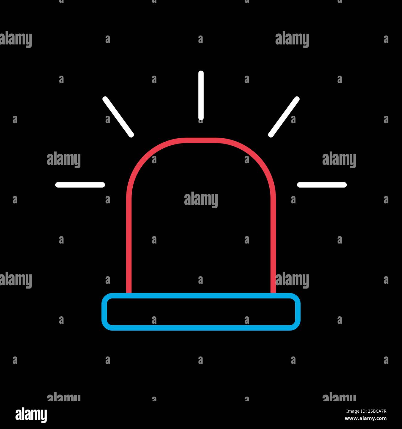 Siren vector on black background icon. Alarm sign. Ambulance symbol ...