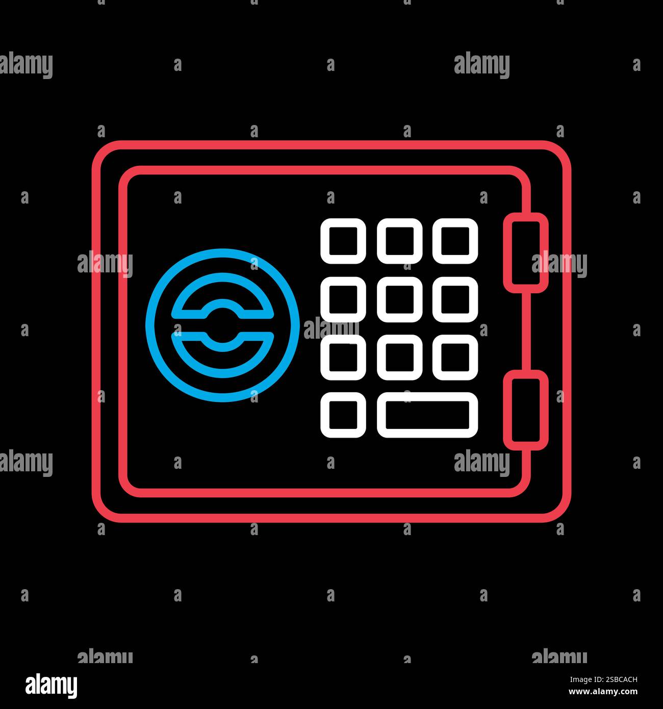 Bank safe vector on black background icon. Security sign. Graph symbol ...
