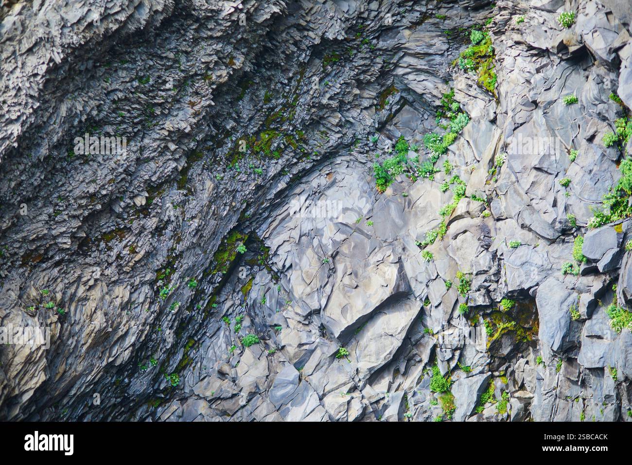Basalt rock formations on Reynisfjara Black Sand beach near Vik in ...