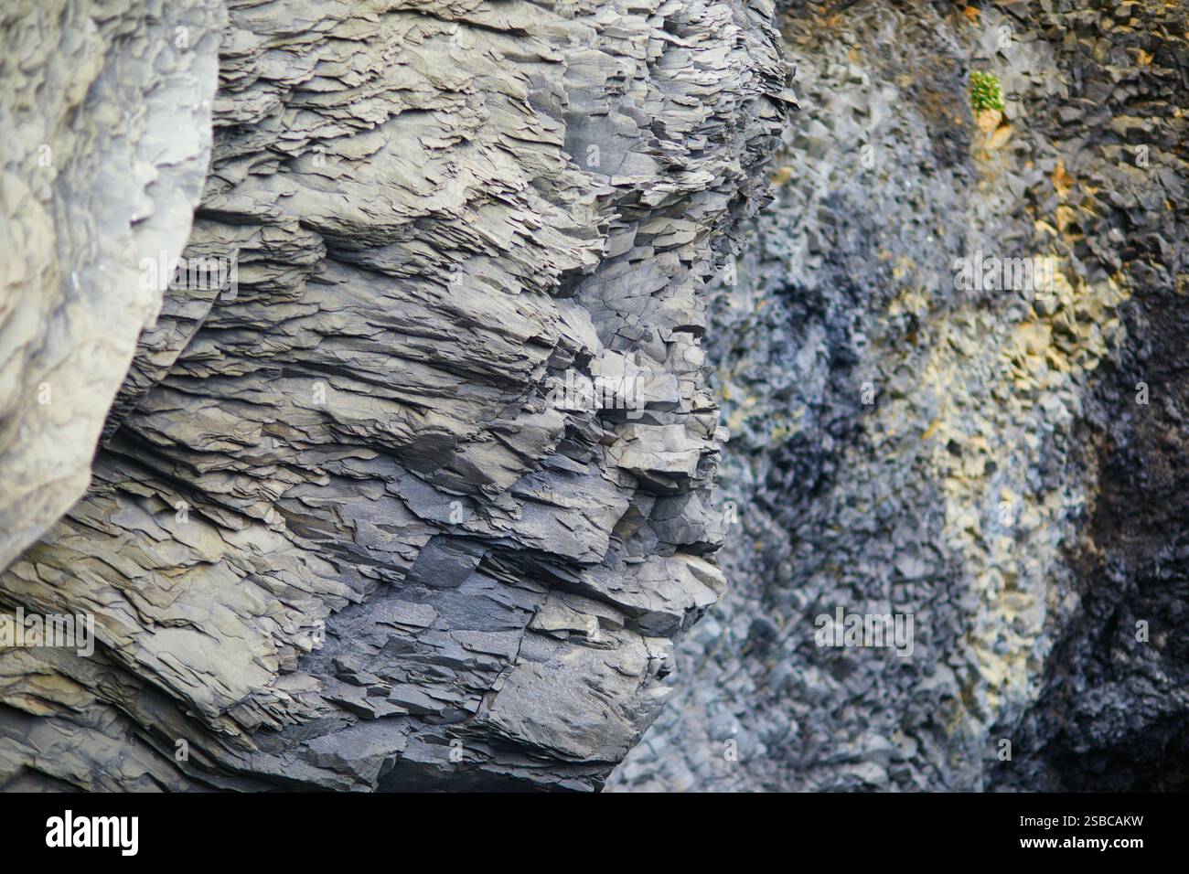 Basalt rock formations on Reynisfjara Black Sand beach near Vik in ...