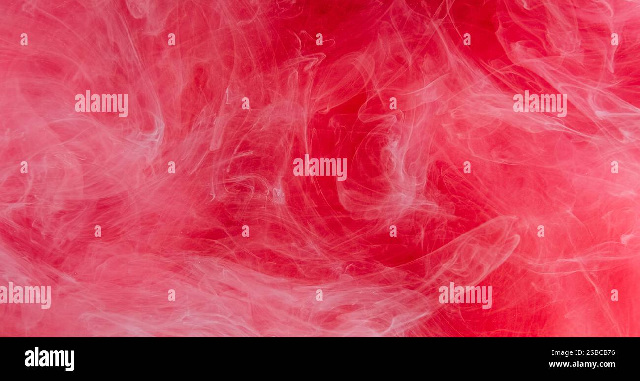 Mist flow. Paint water drop. Defocused bright pink red color vapor cloud splash swirl wave ...