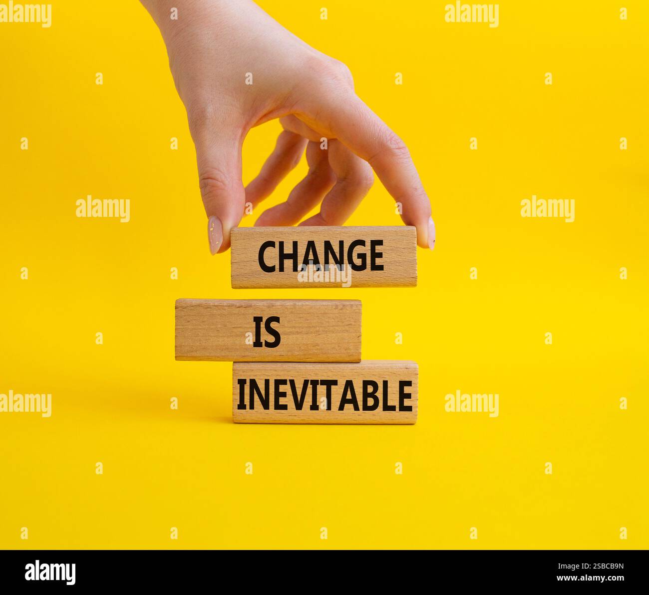 Change is Inevitable symbol. Wooden blocks with words Change is ...