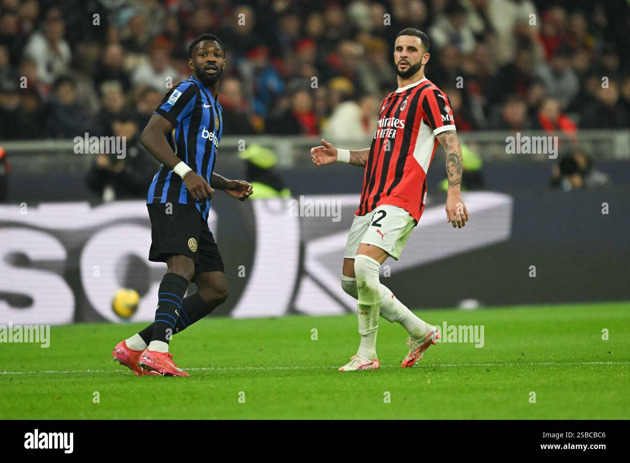 Milan, Italy. February 2, 2025. Kyle Walker of AC Milan in action ...