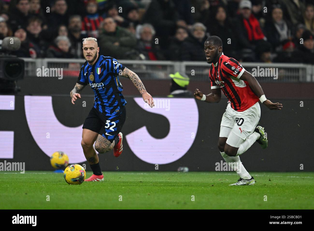 Milan, Italy. February 2, 2025. Yunus Musah of AC Milan in action during the Italian Serie A ...