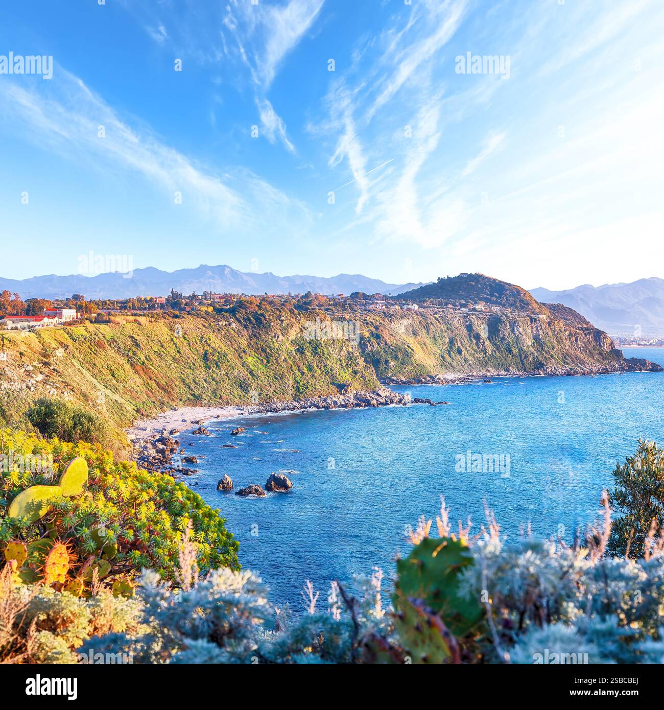 Unbelivable spring view on the the cape Milazzo panorama of nature ...