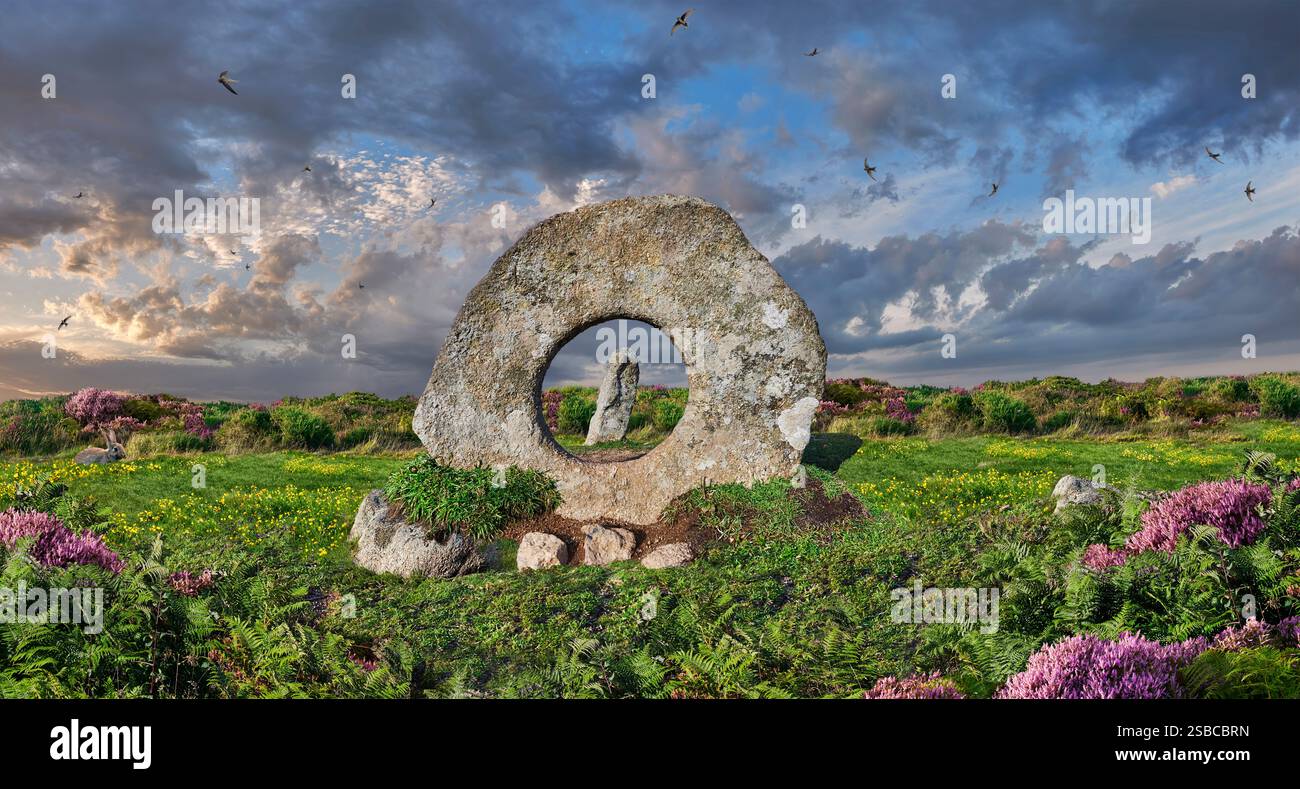 Men an toll ancient monument cornwall hi-res stock photography and ...