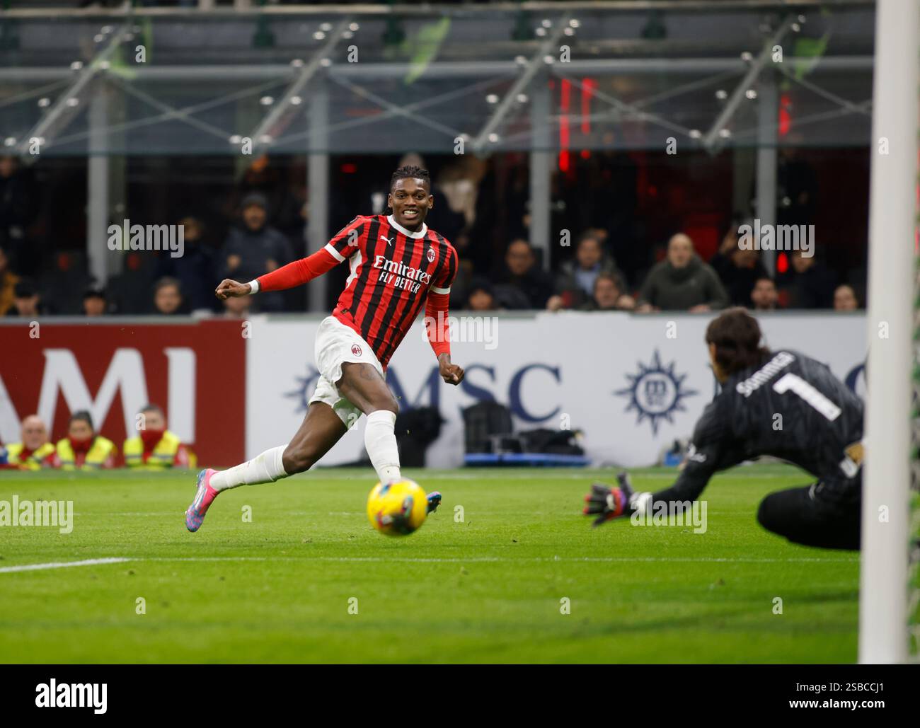 San Siro, Milan, Italy. 02nd Feb, 2025. Rafel Leao of AC Milan during ...