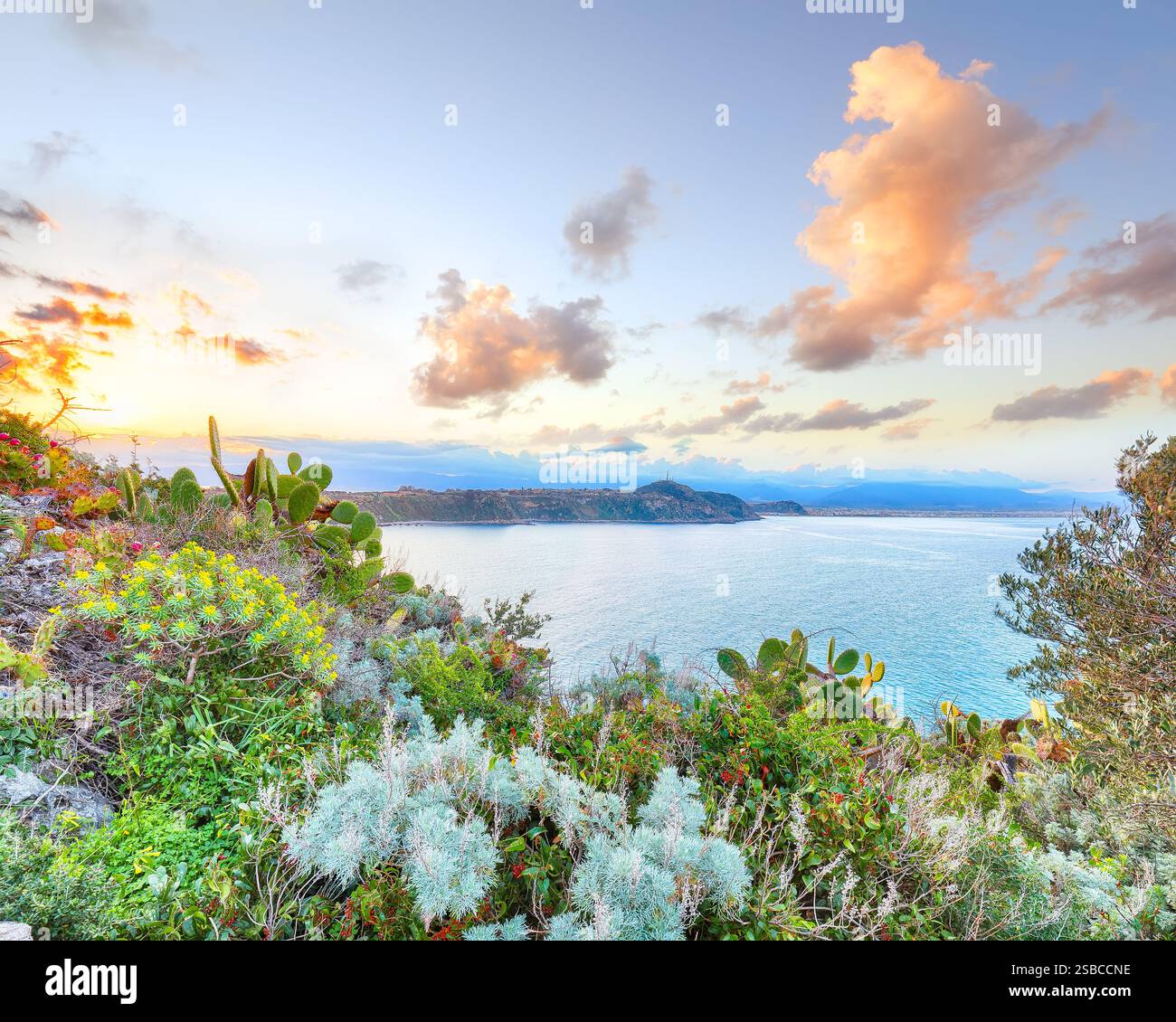 Unbelivable spring view on the the cape Milazzo panorama of nature ...