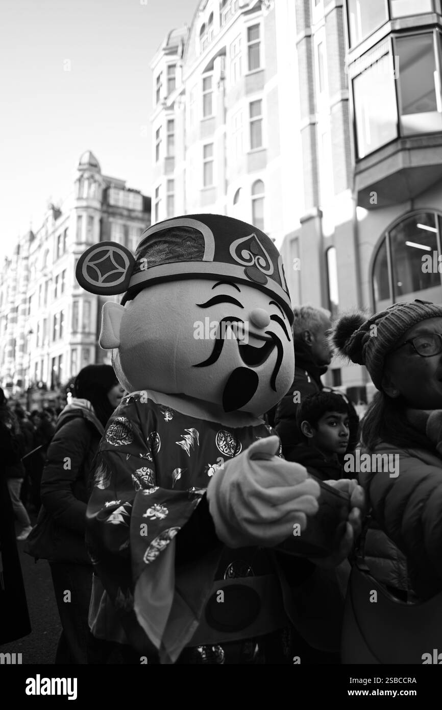 Lively Street Scene Featuring Mascot During the Chinese New Year ...