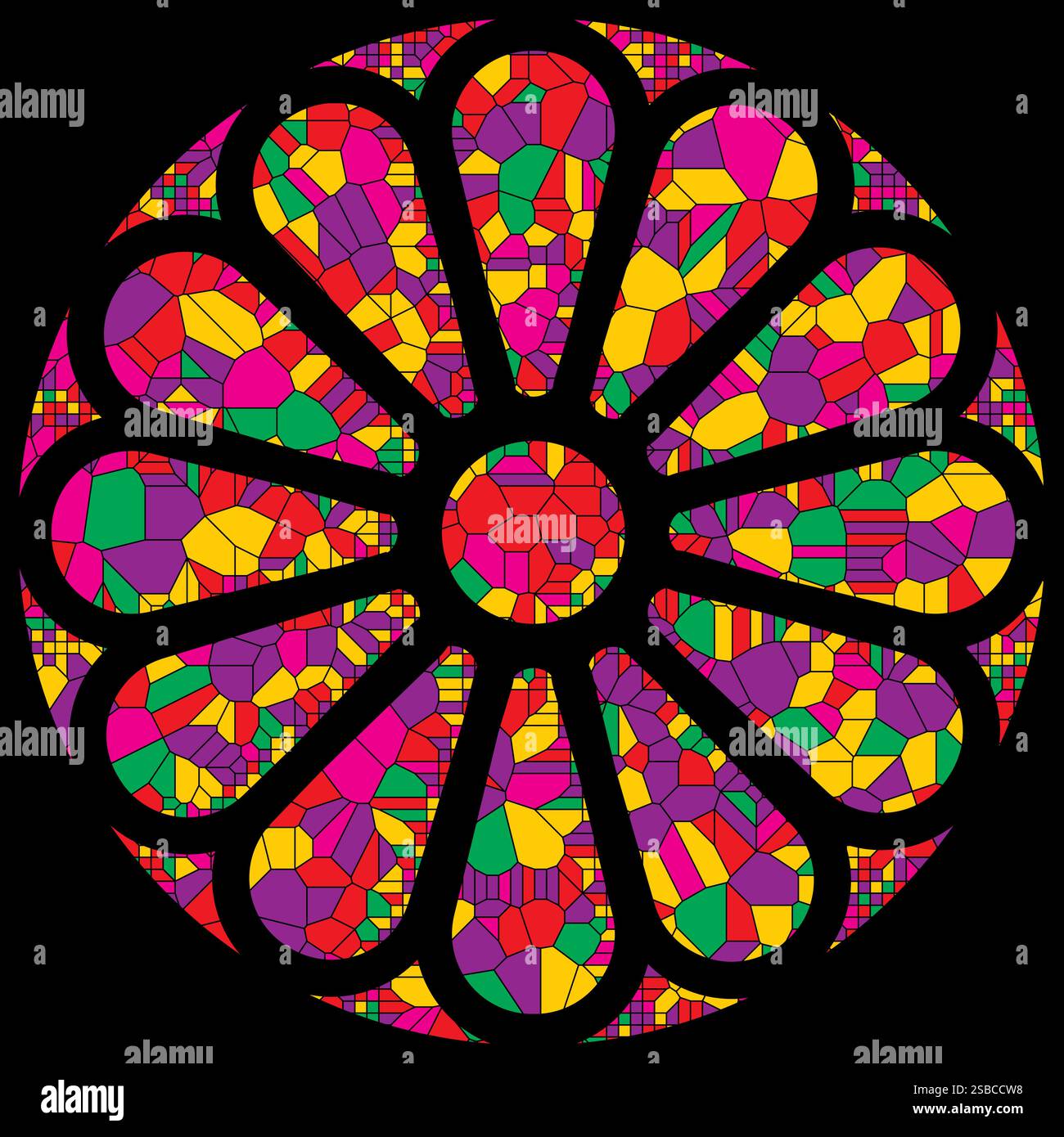 Stained glass rosette vector illustration Stock Vector Image & Art - Alamy