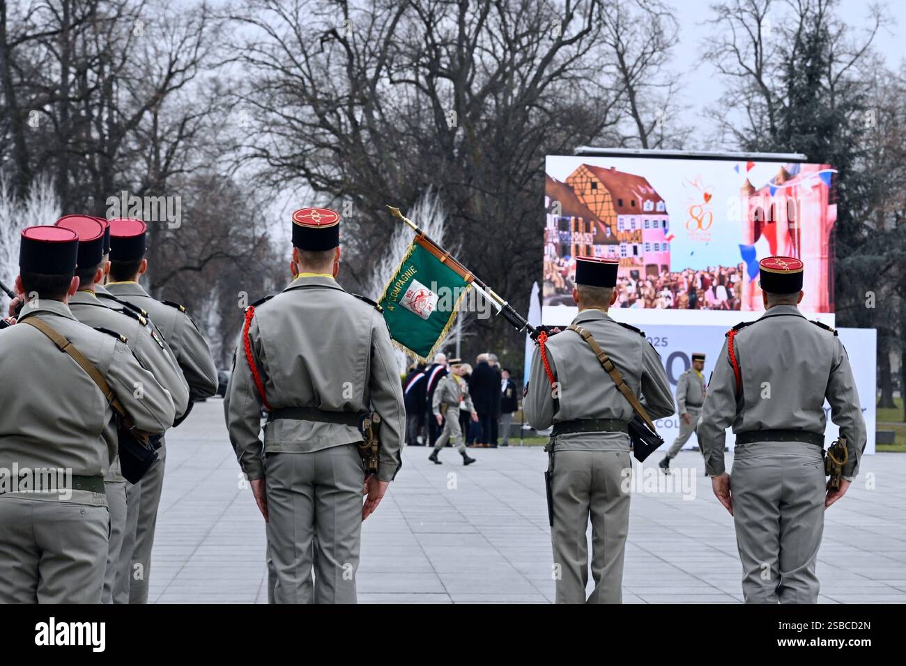 French President Emmanuel Macron presides over the ceremony marking the ...