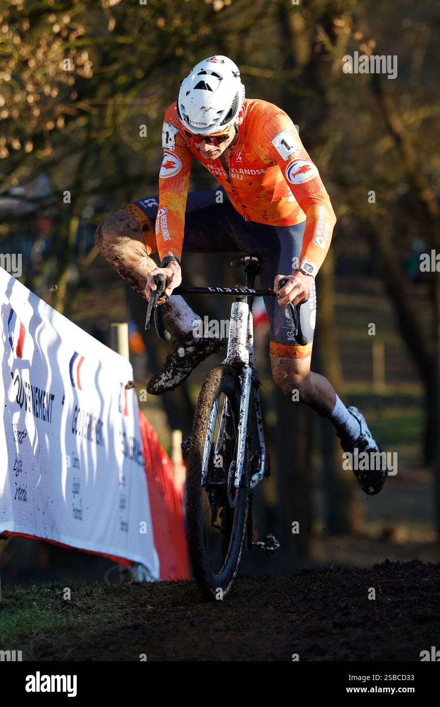 LIEVIN - Cyclist Mathieu van der Poel in action during the cyclocross ...