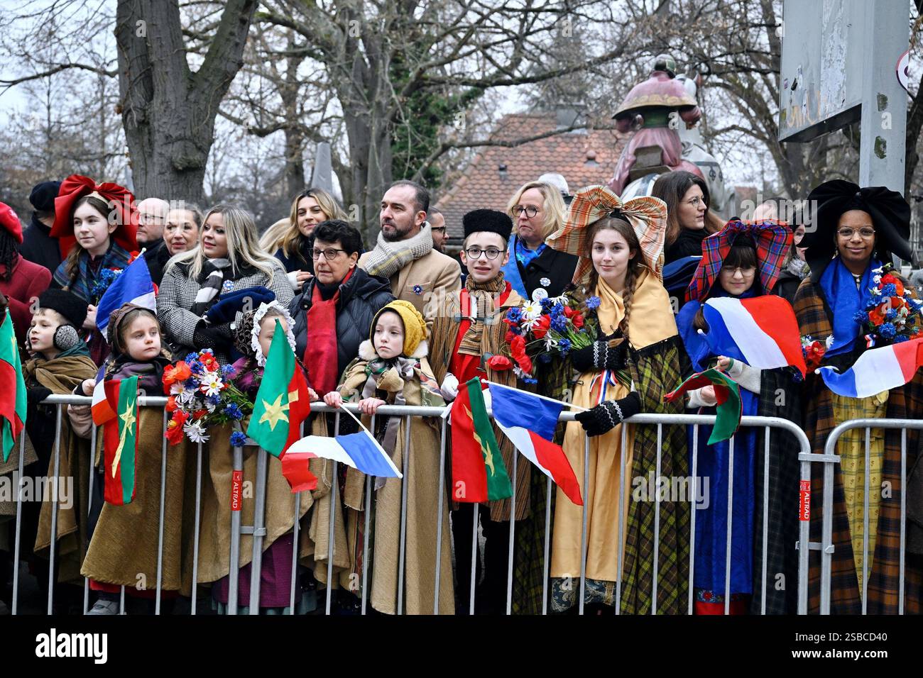 French President Emmanuel Macron presides over the ceremony marking the ...