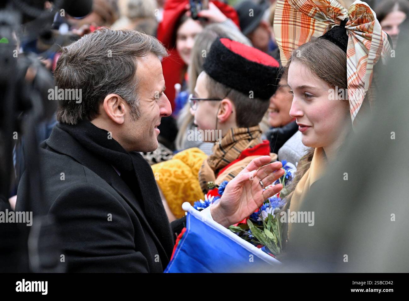 French President Emmanuel Macron presides over the ceremony marking the ...