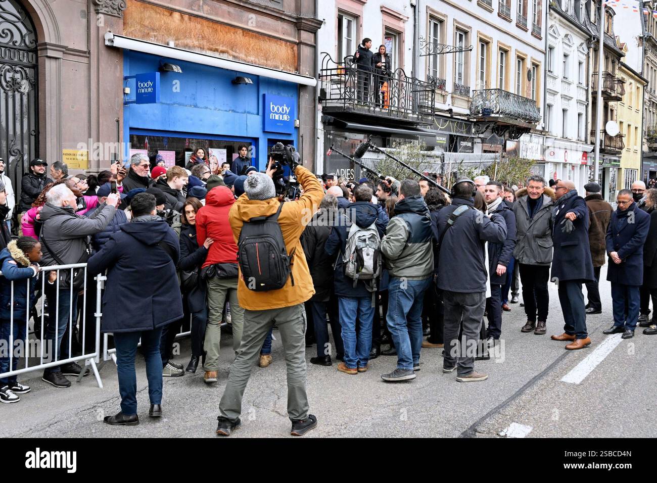 French President Emmanuel Macron presides over the ceremony marking the ...