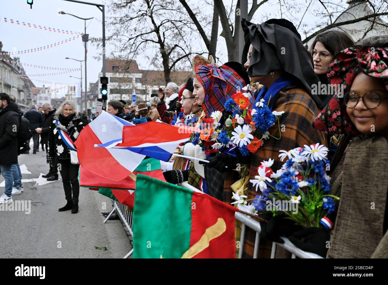 French President Emmanuel Macron presides over the ceremony marking the ...